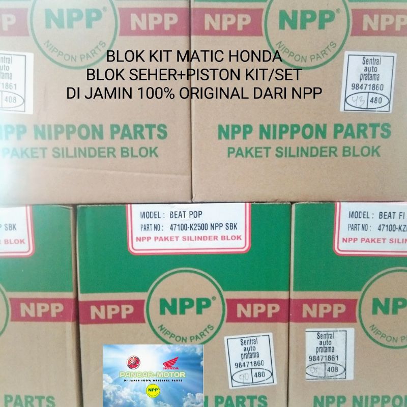 Jual Paket blok seher/blok kit+Piston kit/set Beat pop,Beat street ...