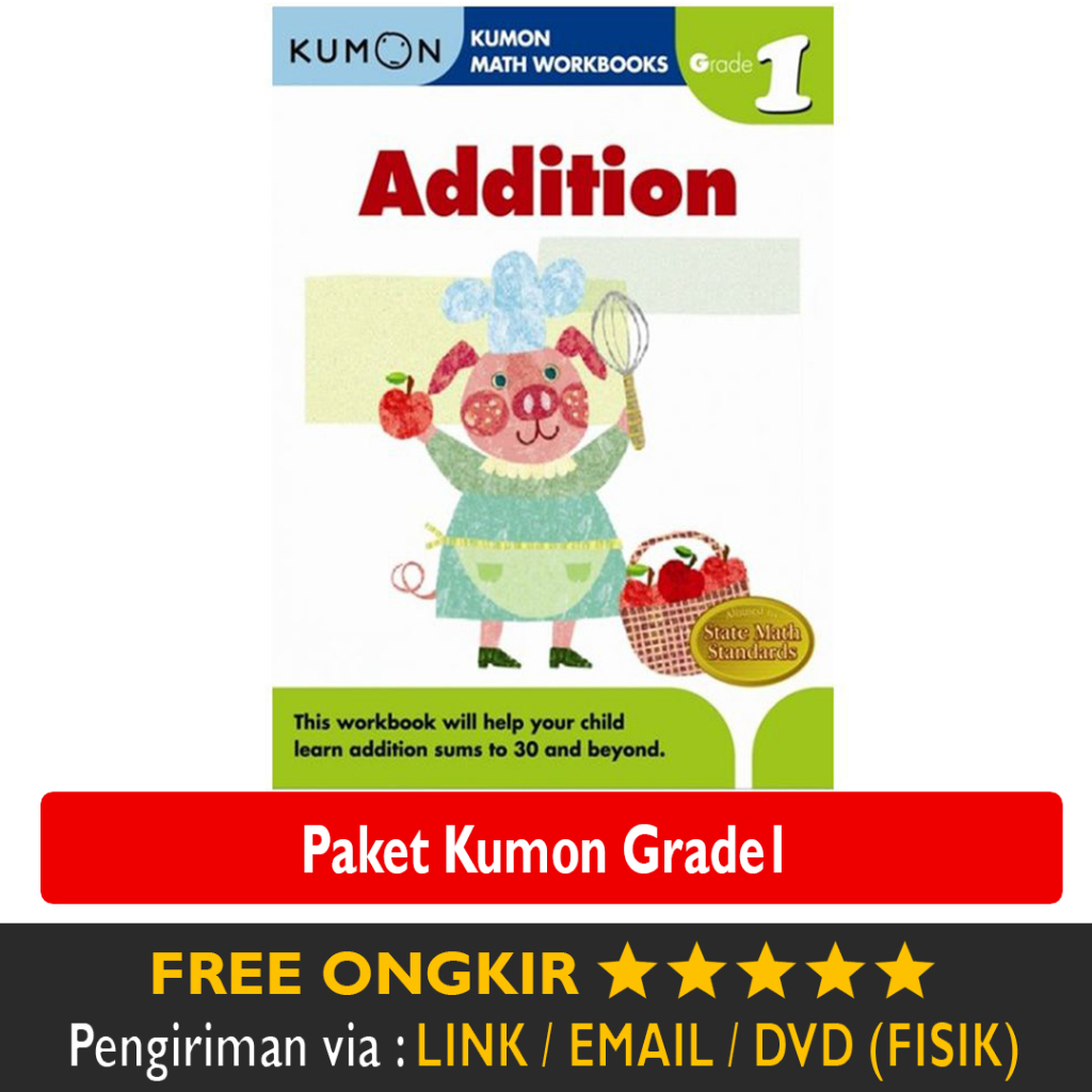 Jual Paket Kumon Math Workbook Grade 1 Addition Full Version Terbaru ...