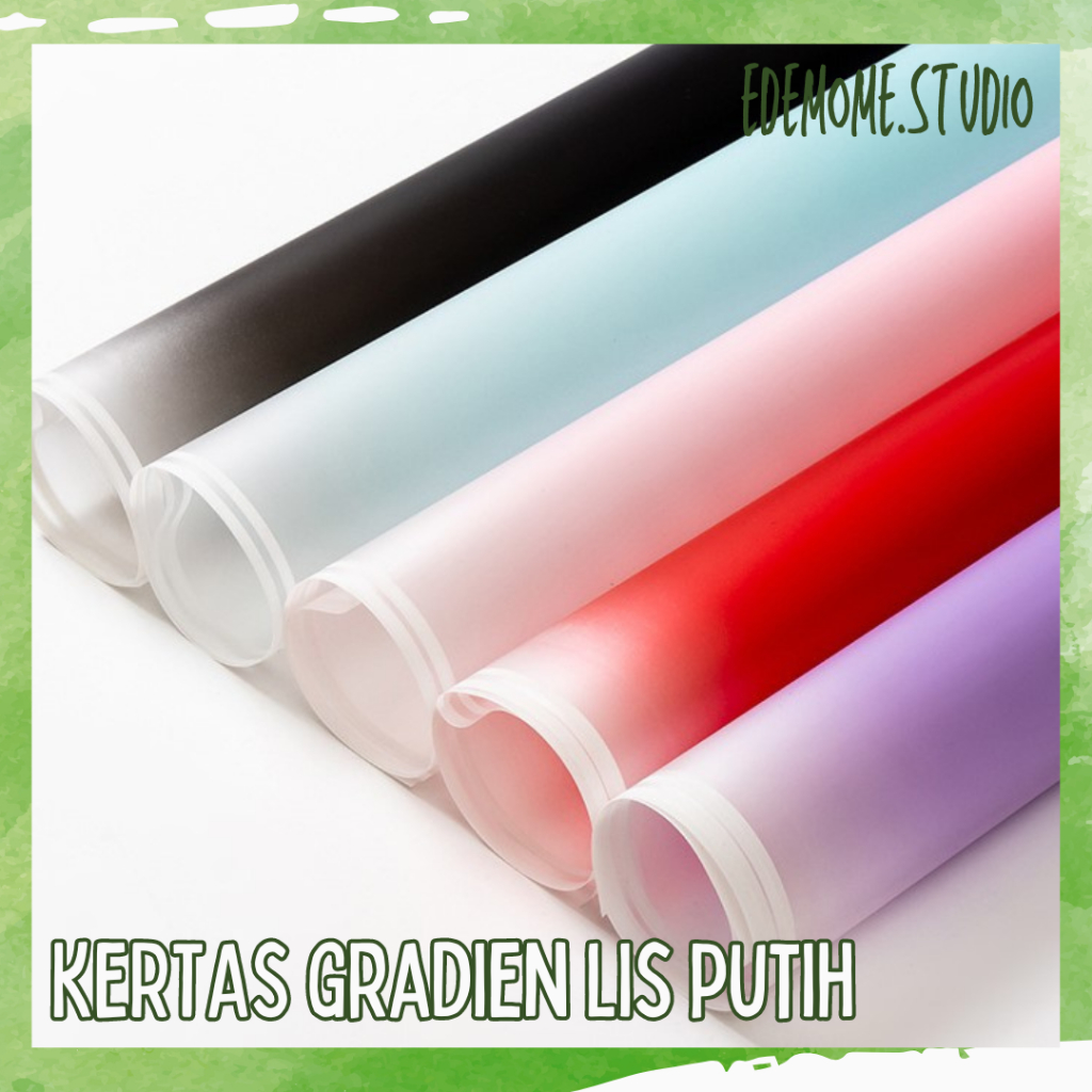 Jual Kertas Cellophane Gradien Lis Putih Kertas 2 Warna Kertas Buket ...