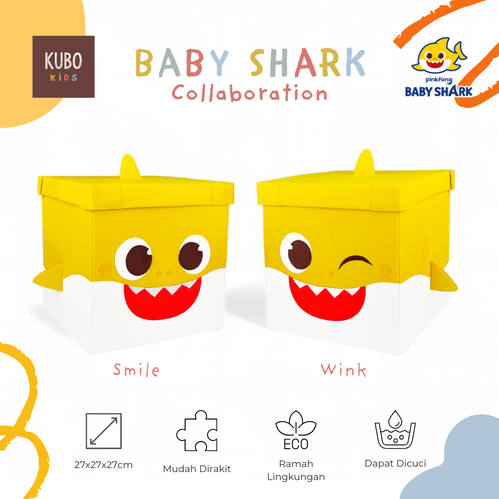 Jual KUBO KIDS Kotak Penyimpanan Baby Shark 27 x 27 x 27 Cm - Storage ...
