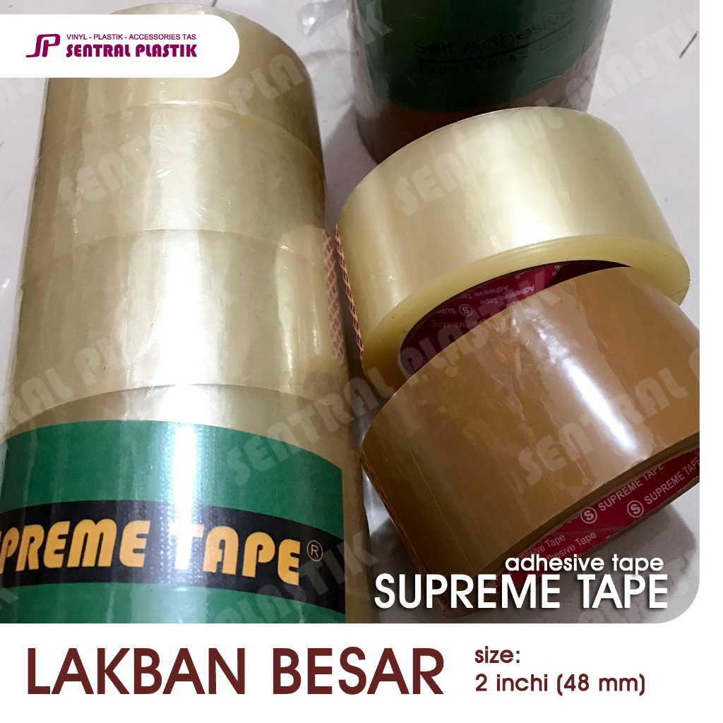 Jual Lakban Isolasi Supreme Tape Bening Coklat 2 inch/48 mm adhesive ...