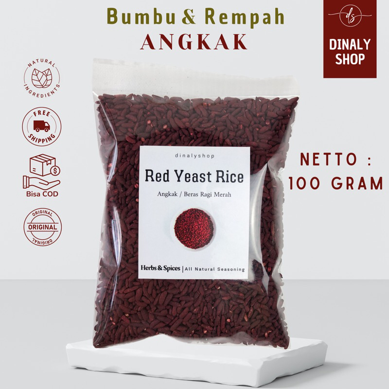 Jual ANGKAK 100 GRAM | BERAS RAGI MERAH | RED YEAST RICE | HONG QU MI ...