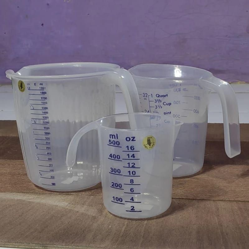 Jual GELAS UKURAN 3 UKURAN | GELAS UKURAN PELASTIK | 2000ML | 1000ML | 500ML | Shopee Indonesia