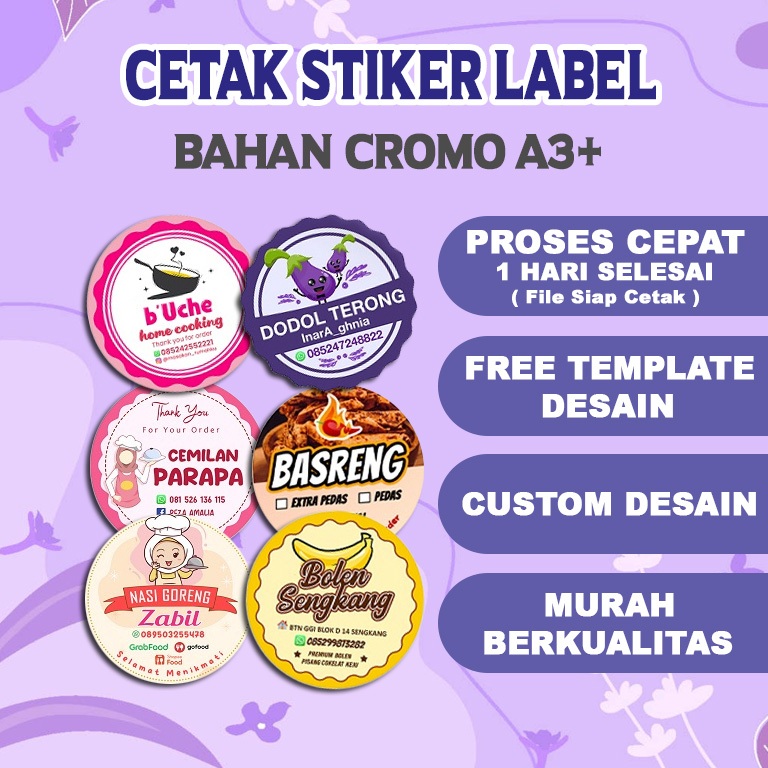 Jual Cetak Label Stiker Cromo Custom Produk Kemasan Makanan dan Minuman ...