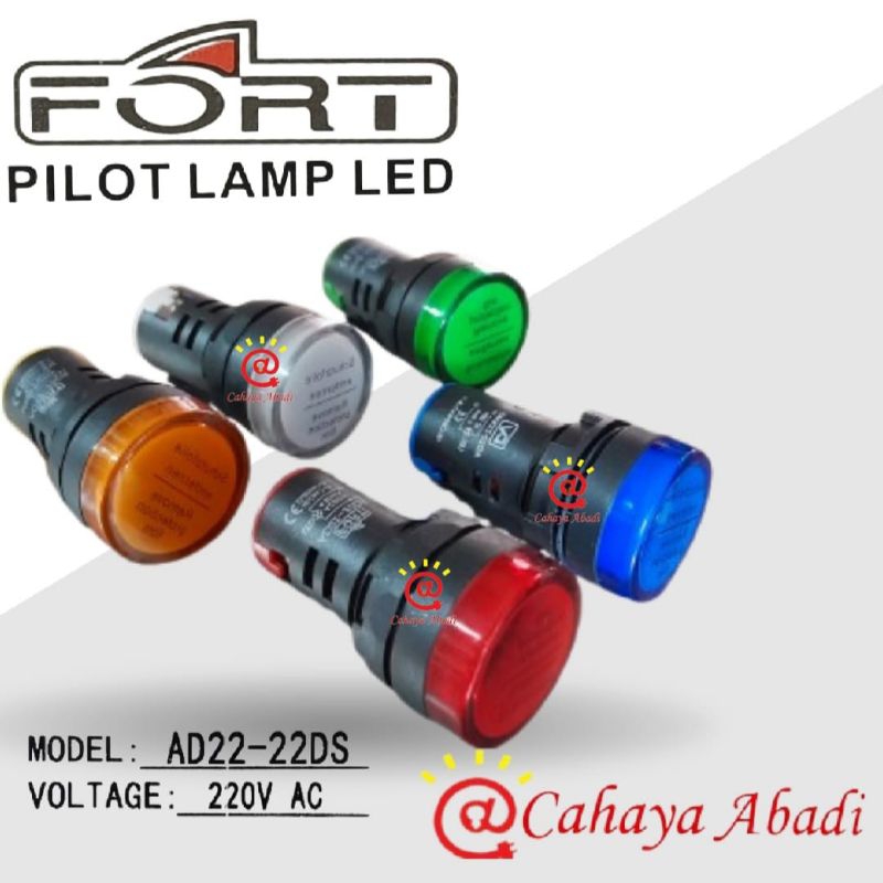 Jual Pilot Lamp LED / Lampu Indikator LED 22mm 220V AD22-22DS Merah ...