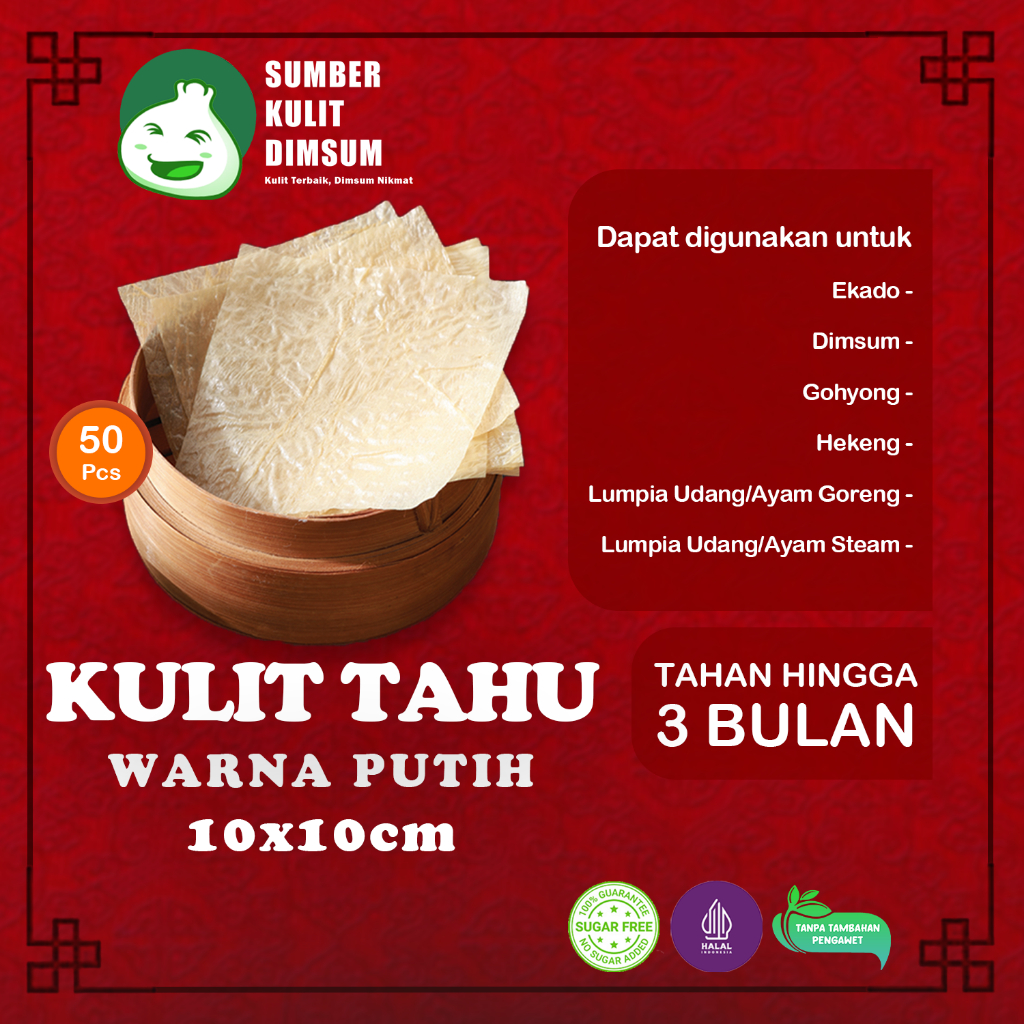 Jual SKD - KULIT TAHU TAWAR UK 10x10 ISI 50PCS HALAL / UNTUK LUMPIA ...