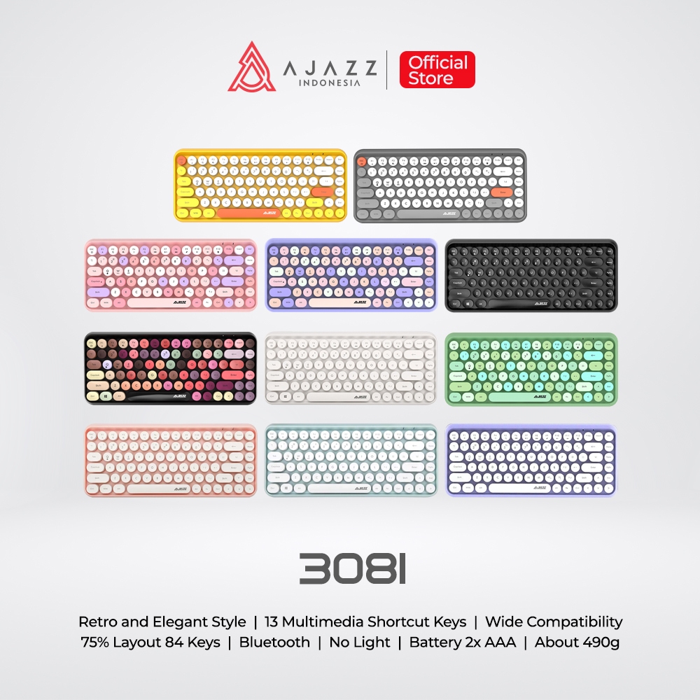 Jual Ajazz 308i Membrane Keyboard Bluetooth Broadcom 5.0 | Shopee Indonesia