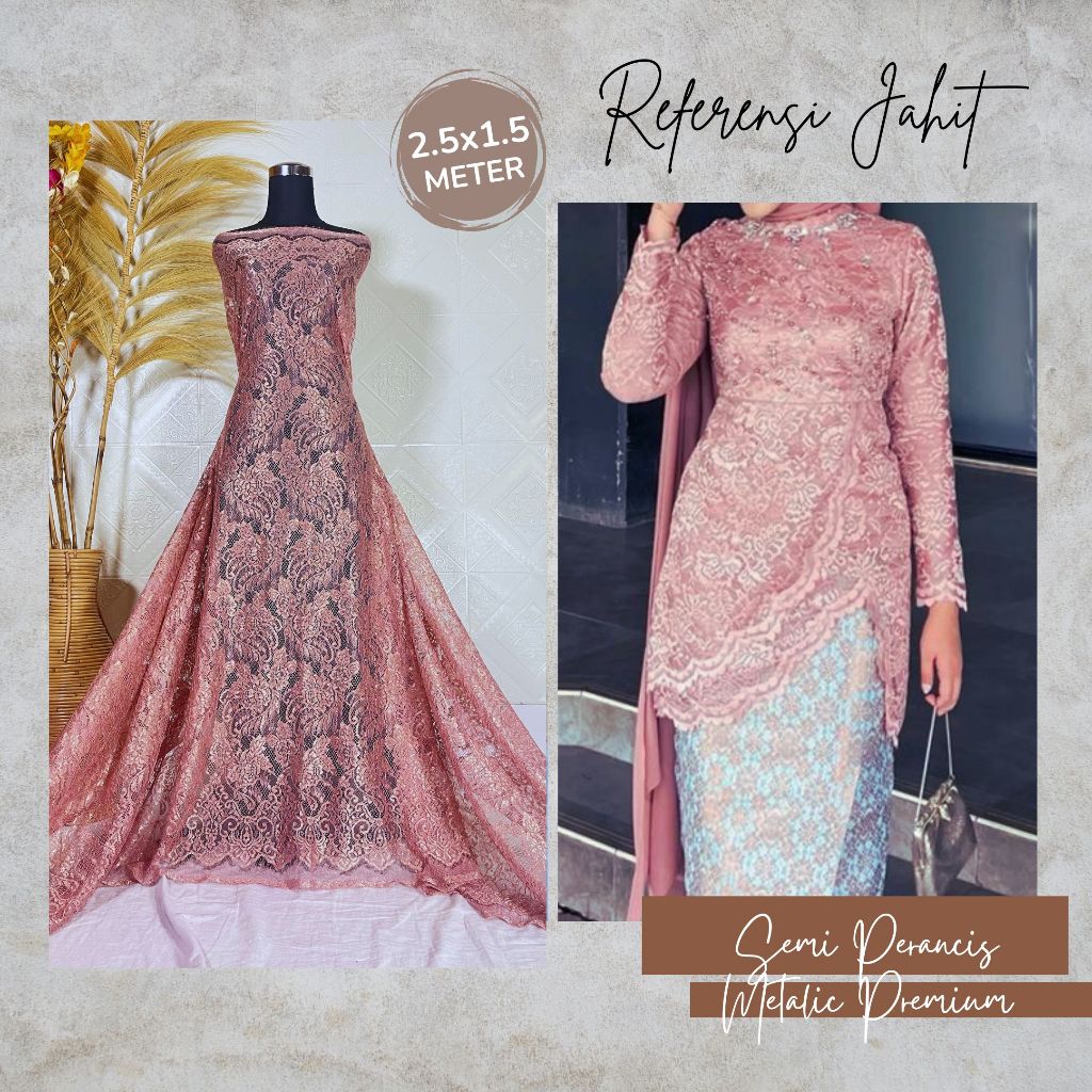 Jual Kain Panel Semi Prancis Metalic 2183 - Grade B - Kain Kebaya untuk ...