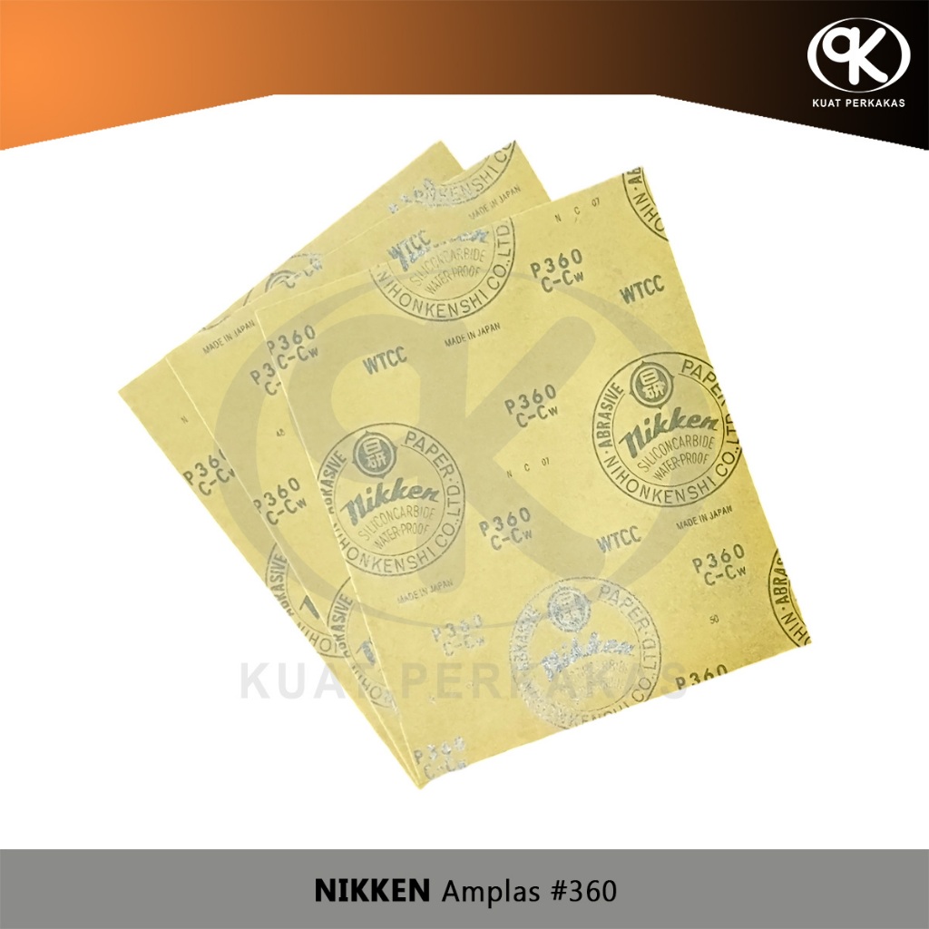 Jual Amplas Grit 360 NIKKEN Abrasive Sand Paper #360 Lembaran 23 x 28 ...