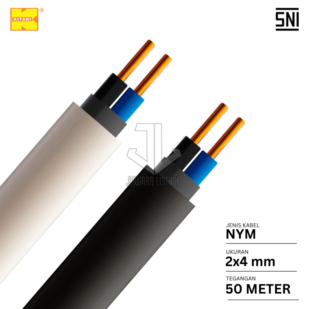Jual KITANI KABEL NYM KABEL TEMBAGA KAWAT 2X4 MM BULAT METERAN PERMETER ...