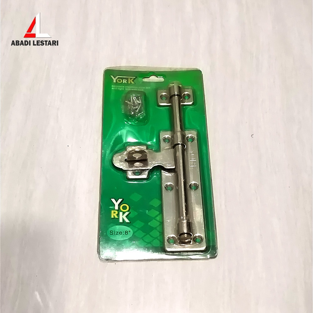 Jual GRENDEL KUNCI PINTU GUDANG YORK 8 INCH / GRENDEL SLOT GEMBOK TEBAL ...