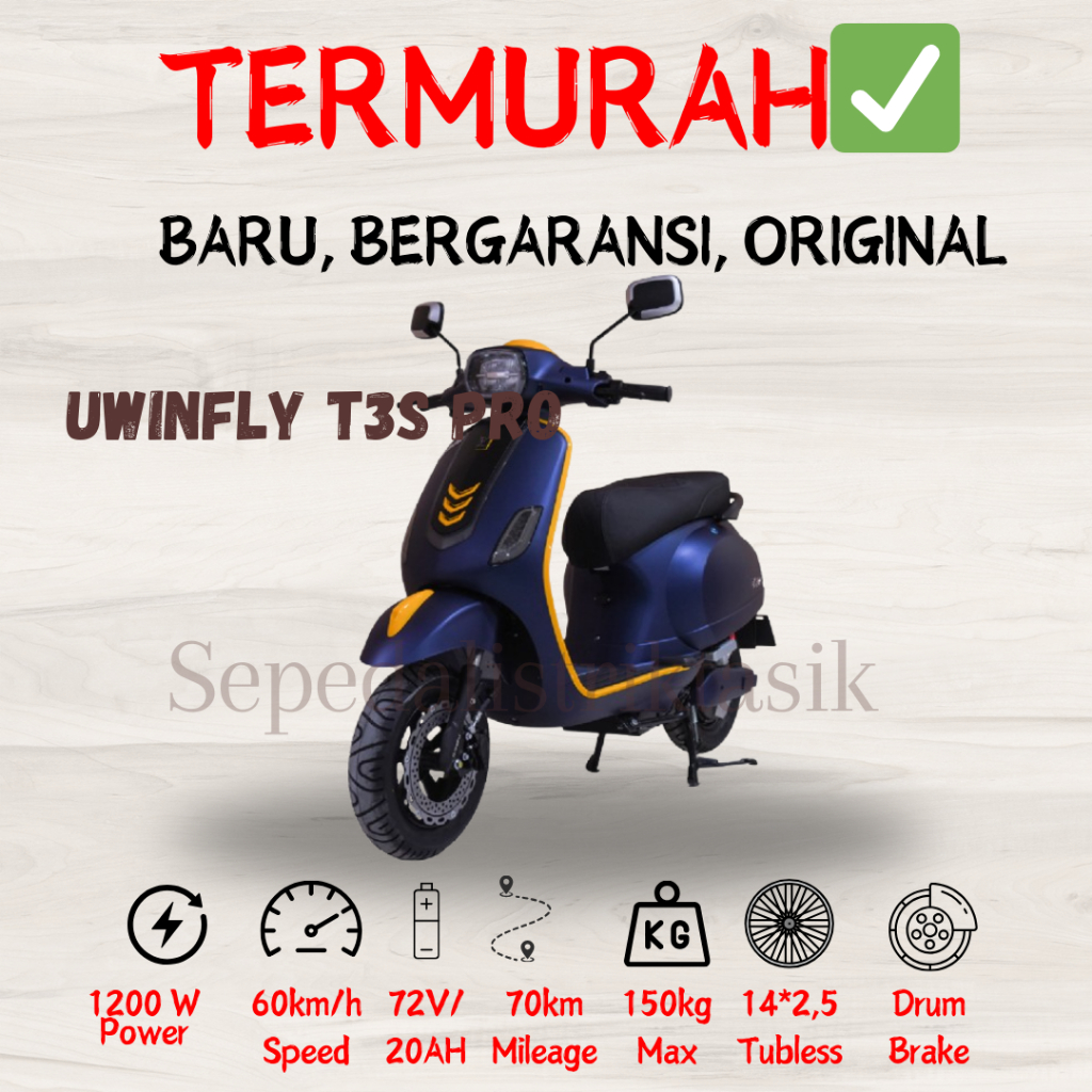 Jual MOTOR LISTRIK UWINFLY T3S PRO / T3S PRO - ORIGINAL - GARANSI RESMI - MOTOR LISTRIK MURAH ...