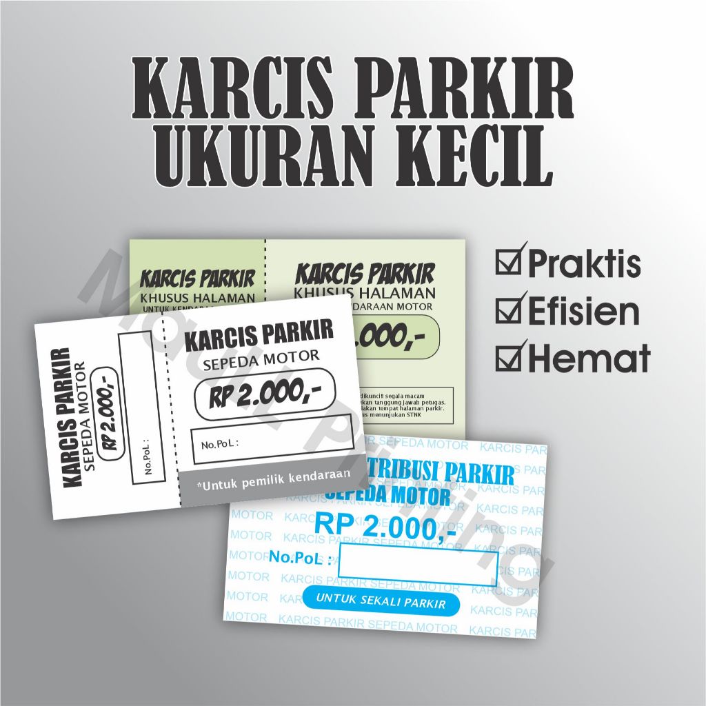 Jual CETAK KARCIS PARKIR UKURAN MINI | Shopee Indonesia