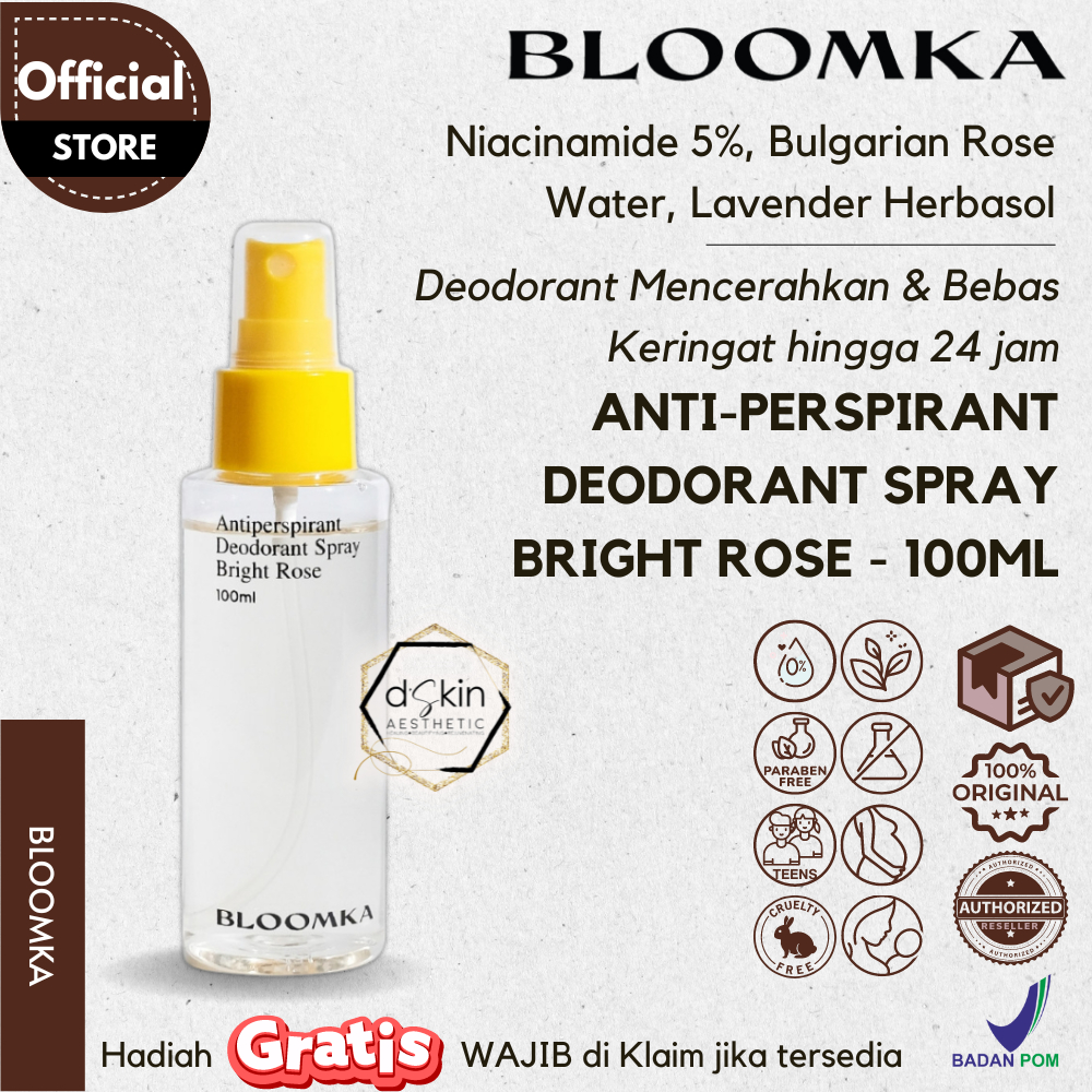Jual BLOOMKA Anti-Perspirant Deodorant Spray Bright Rose (Anti Keringat ...