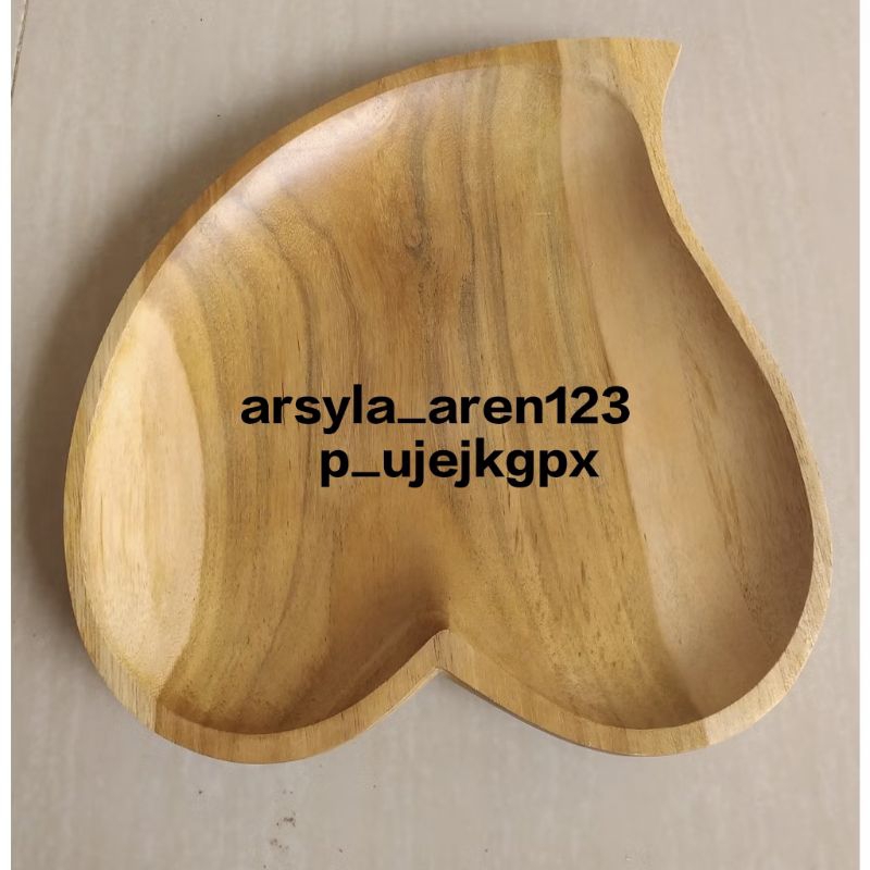 Jual piring saji love besar kayu jati | Shopee Indonesia