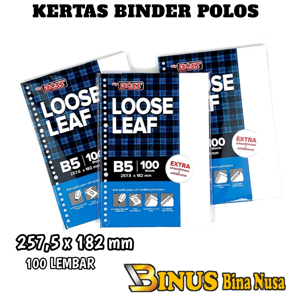 Jual ISI KERTAS FILE BINDER / LOOSE LEAF B5 ISI 100 LEMBAR | Shopee ...