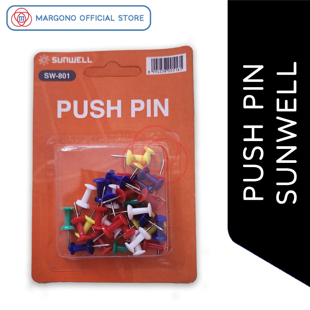 Jual Sunwell Push Pin / Paku Pin isi 30 pcs | Shopee Indonesia