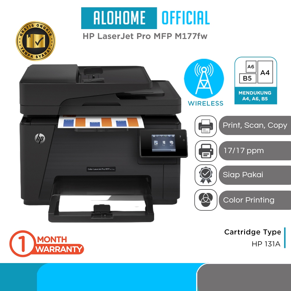 Jual Printer HP LaserJet Pro MFP M177fw All In One (Print - Scan - Copy) | Shopee Indonesia