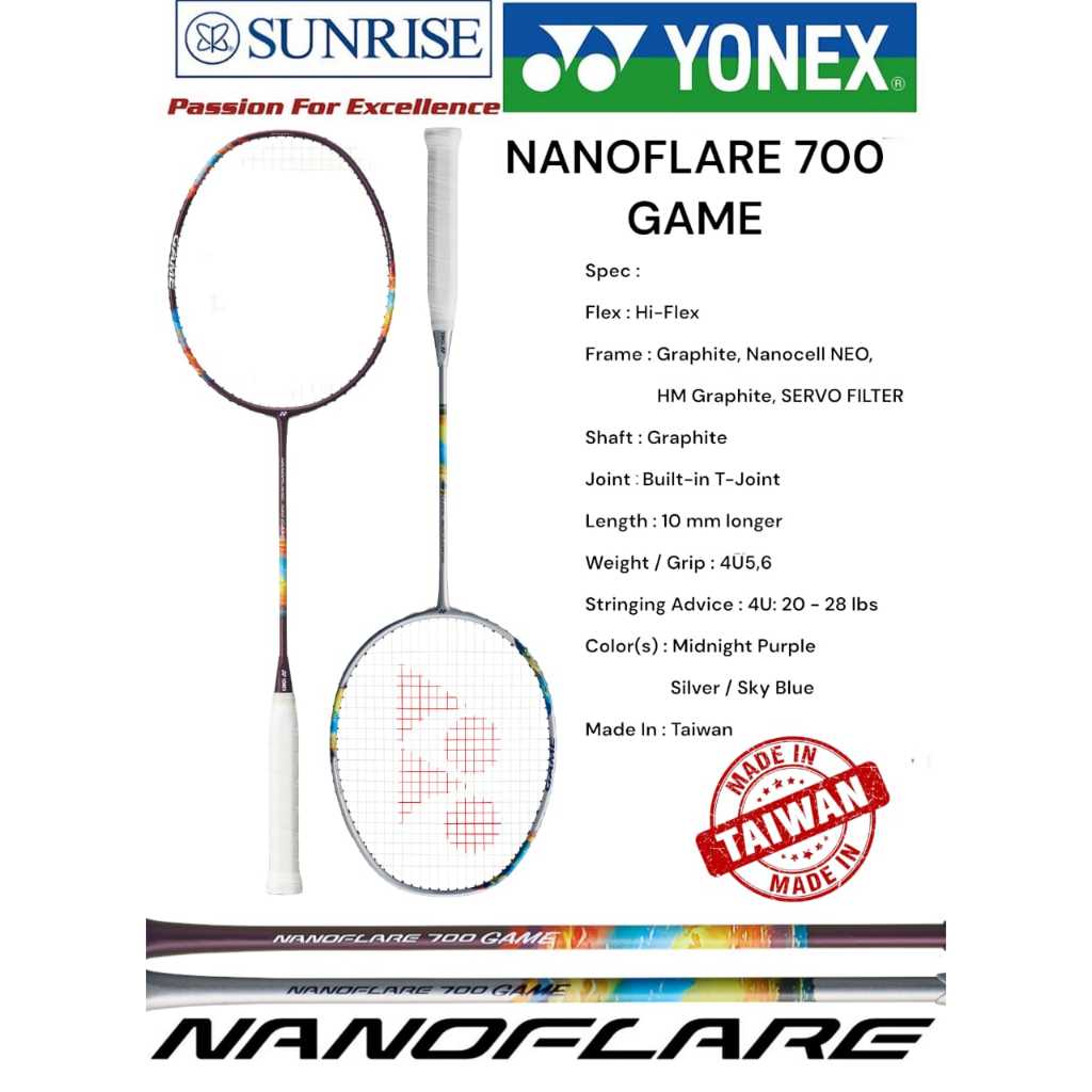Jual RAKET BADMINTON YONEX NANOFLARE 700 VELOCITY RISING TERBARU GAME | Shopee Indonesia