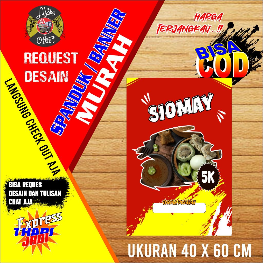 Jual SPANDUK BANNER SIOMAY UKURAN 40X60CM | Shopee Indonesia