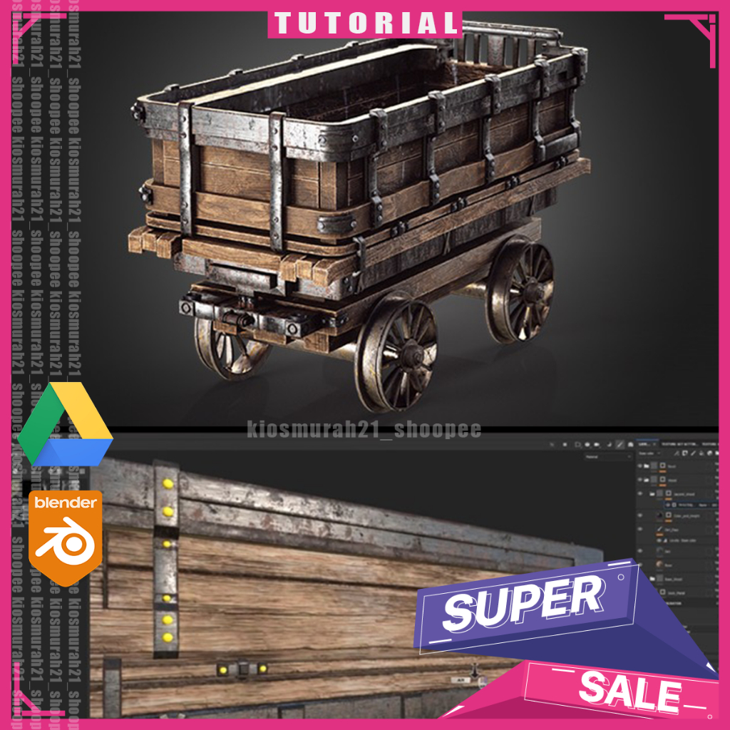 Jual Mastering 3d Modeling, Create a Minong Cart from Scratch Blender ...