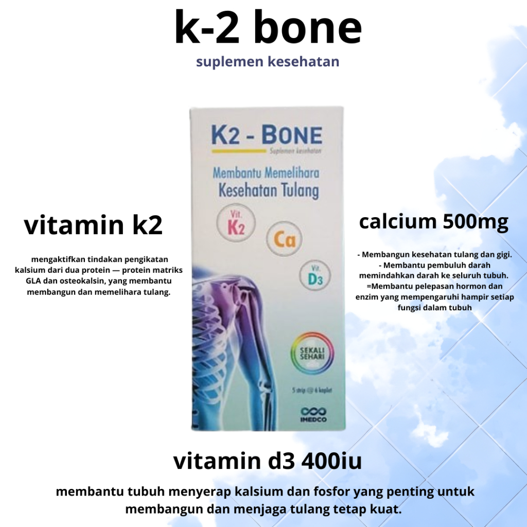 Jual K2 - Bone 30 Kapsul | Suplemen Kalsium untuk Ibu Hamil, Lansia ...
