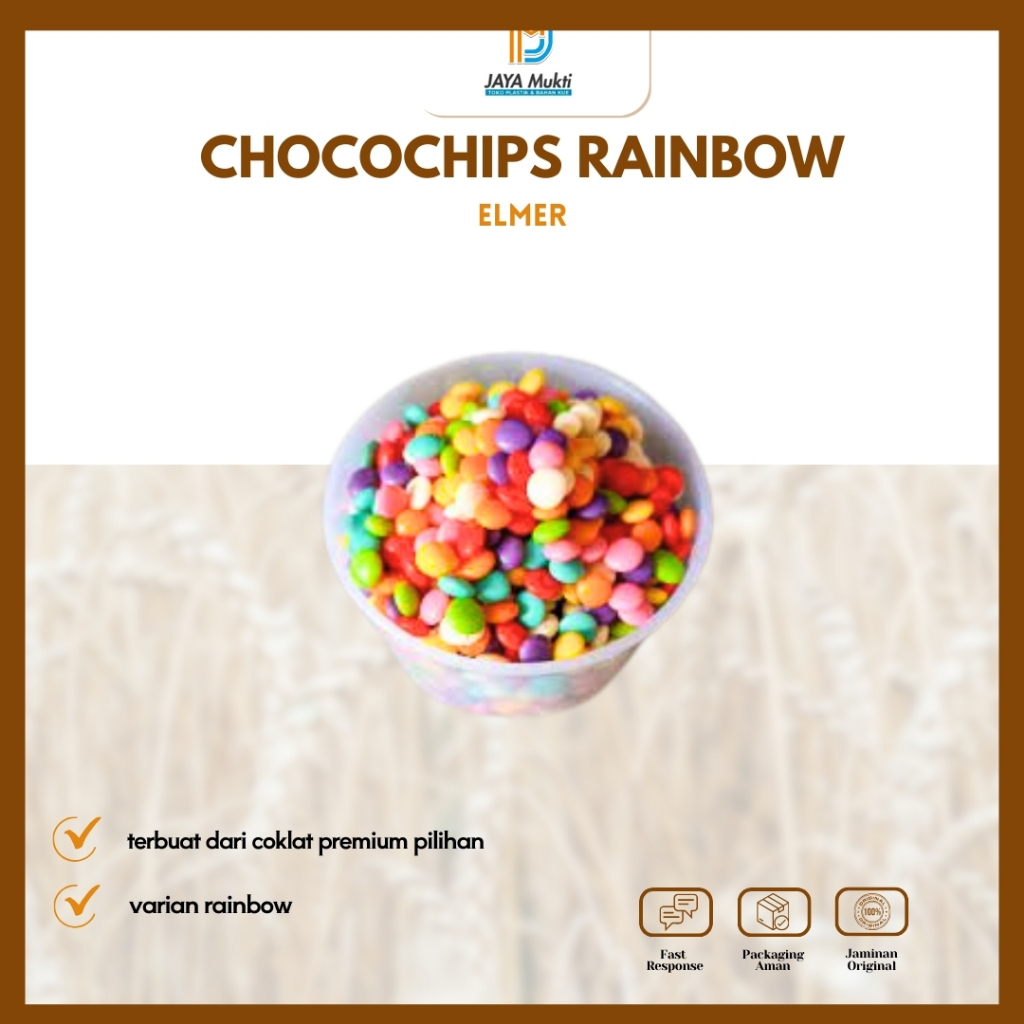 Jual Chocochips Rainbow Elmer 35-100 gram | Shopee Indonesia
