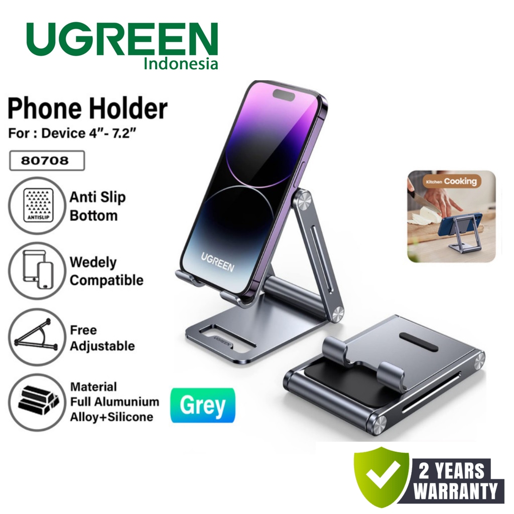 Jual UGREEN 80708 Phone Holder Lipat Full Aluminium Stand Handphone ...