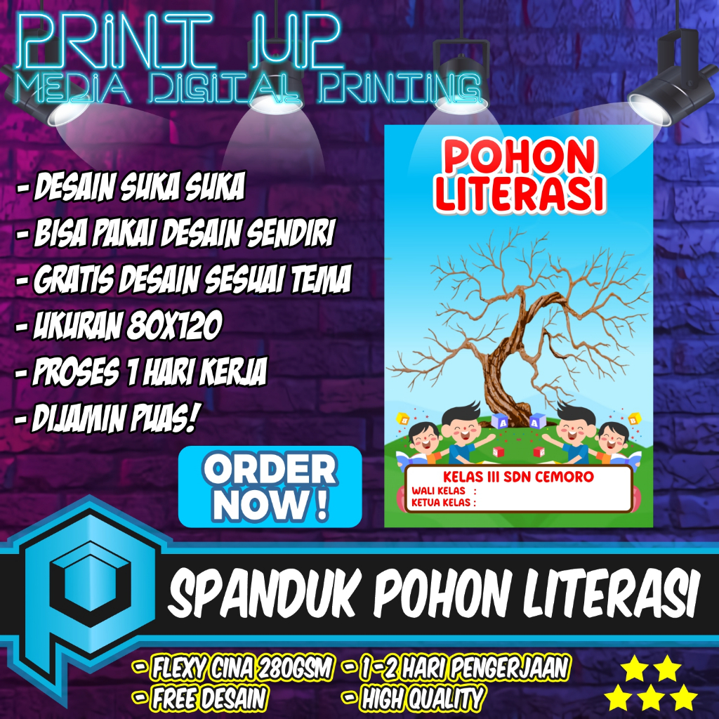 Jual BANNER SPANDUK POHON LITERASI SEKOLAH / SPANDUK LITERASI UKURAN ...