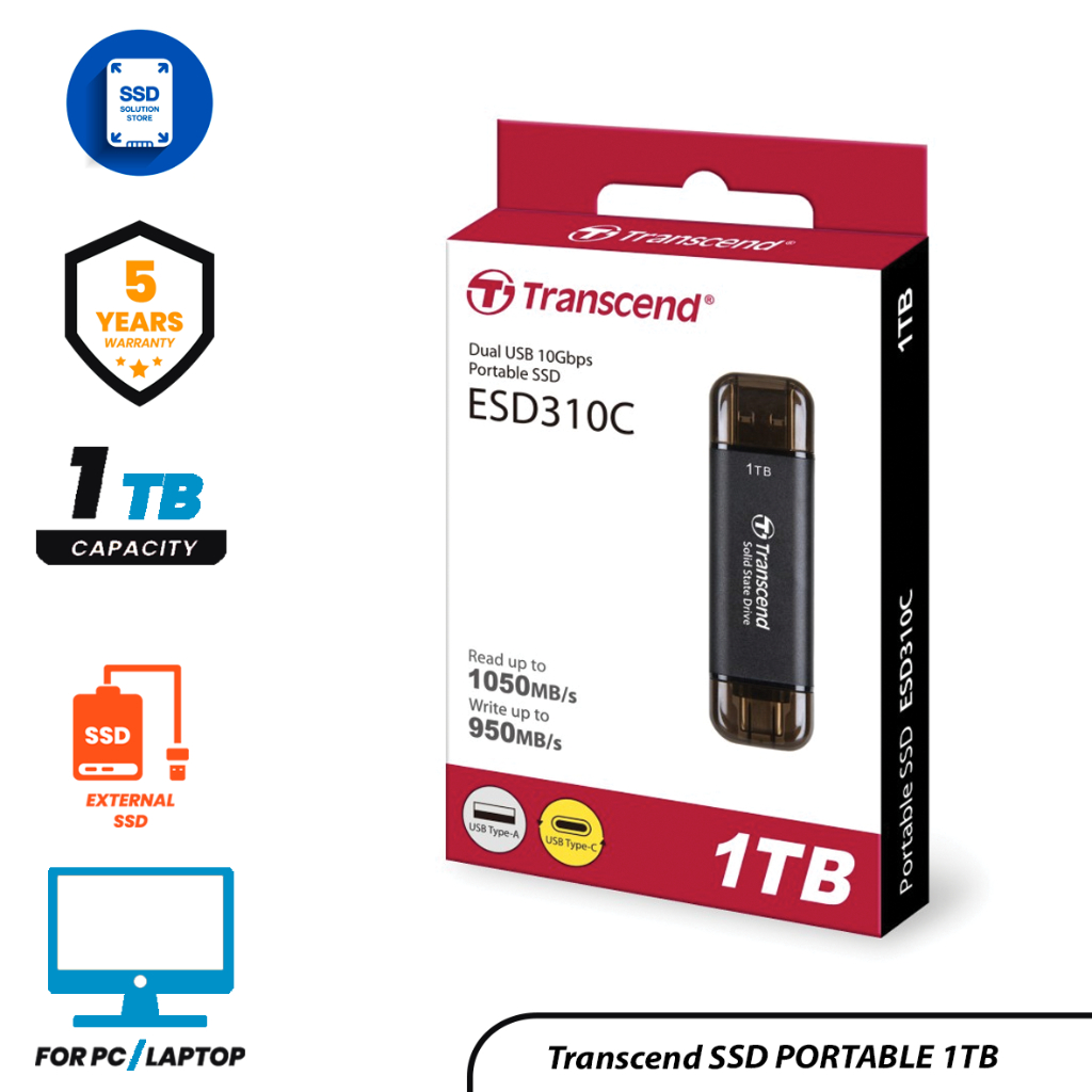 Jual SSD TRANSCEND ESD310C 1TB - ESD310S 1TB - ESD310P 1TB - SSD ...