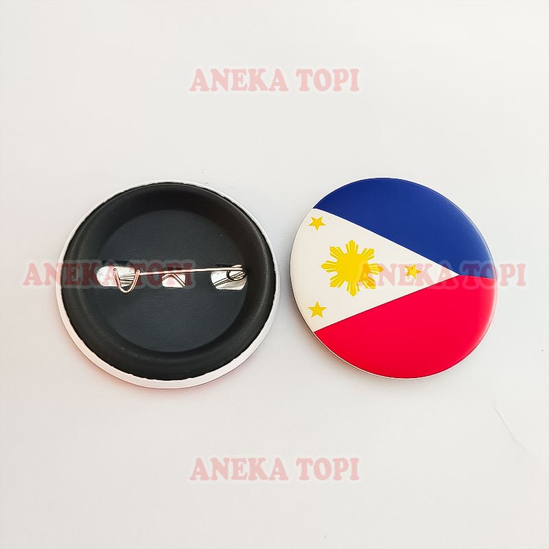 Jual Pin Bendera Negara Filipina Bros Pin Button Negara Philippines Pin ...
