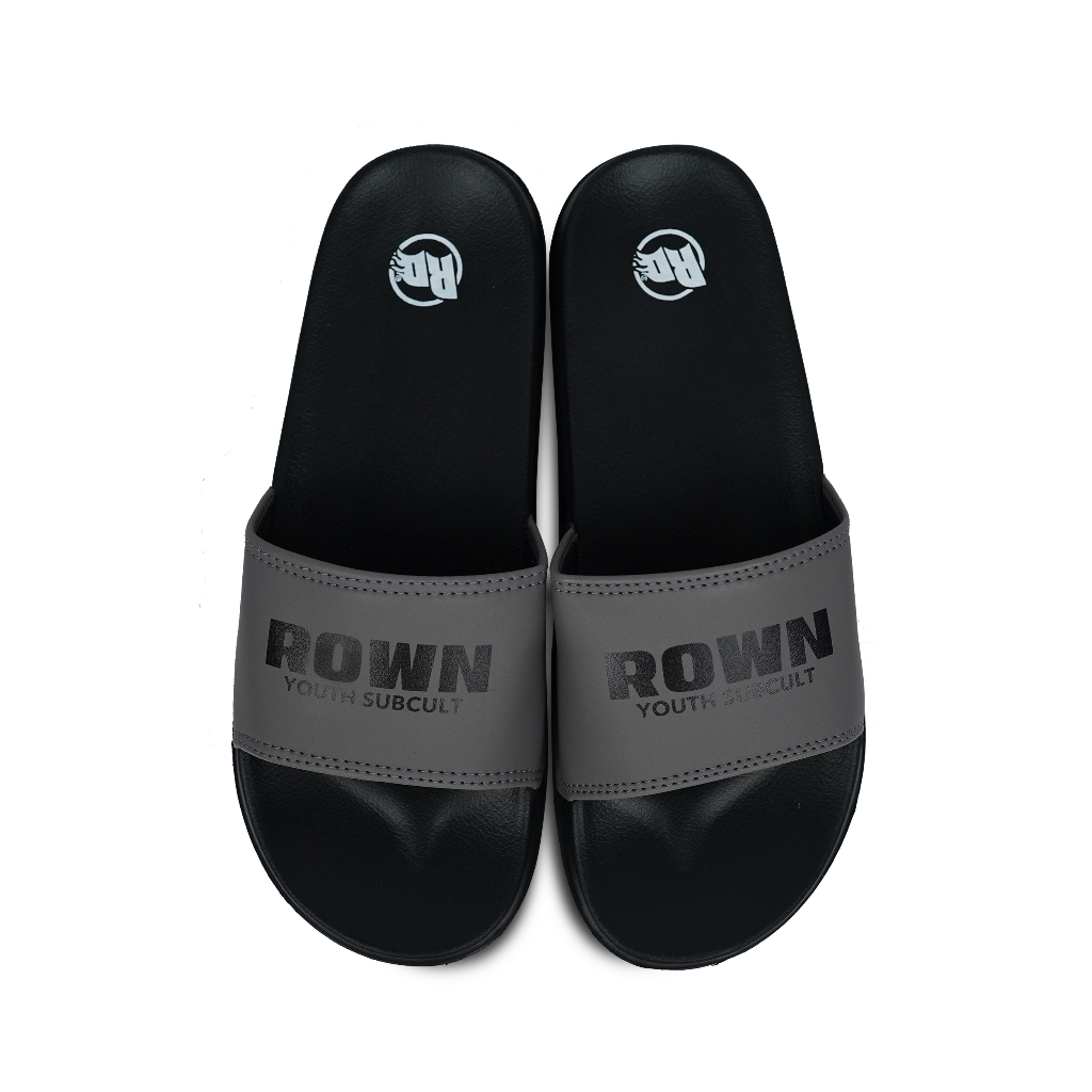 Jual Rown Division Official Slipper Grey Black - Rowndvsn Sandal ...