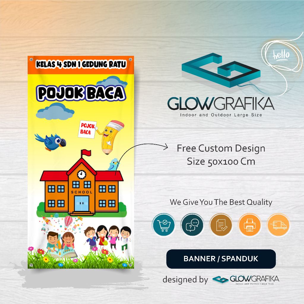 Jual Cetak Spanduk Banner Pojok Baca Model A | Shopee Indonesia
