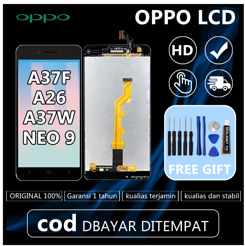 Jual LCD oppo a37/a37f/a26/a37w/neo 9 HD TOUCHSCREEN ORIGINAL 100% FULL ...