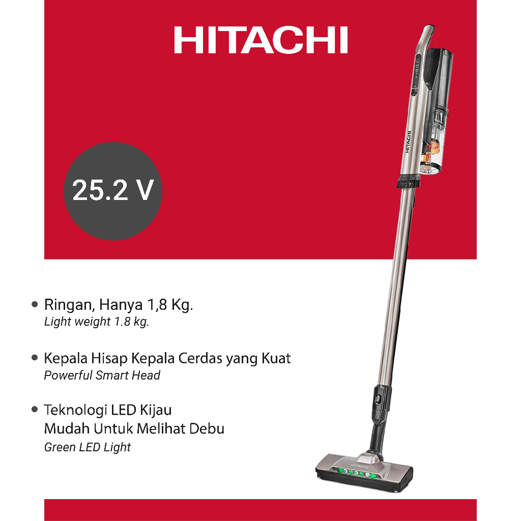 Jual HITACHI Vacuum Cleaner Cordless Stick PV-XH3M Champagne Gold ...