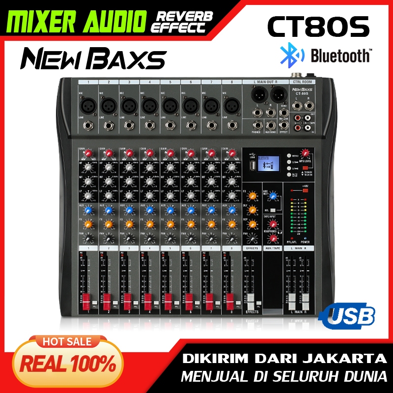 Jual NEW BAXS CT80S 8-channel audio mixer profesional mendukung PC/USB ...