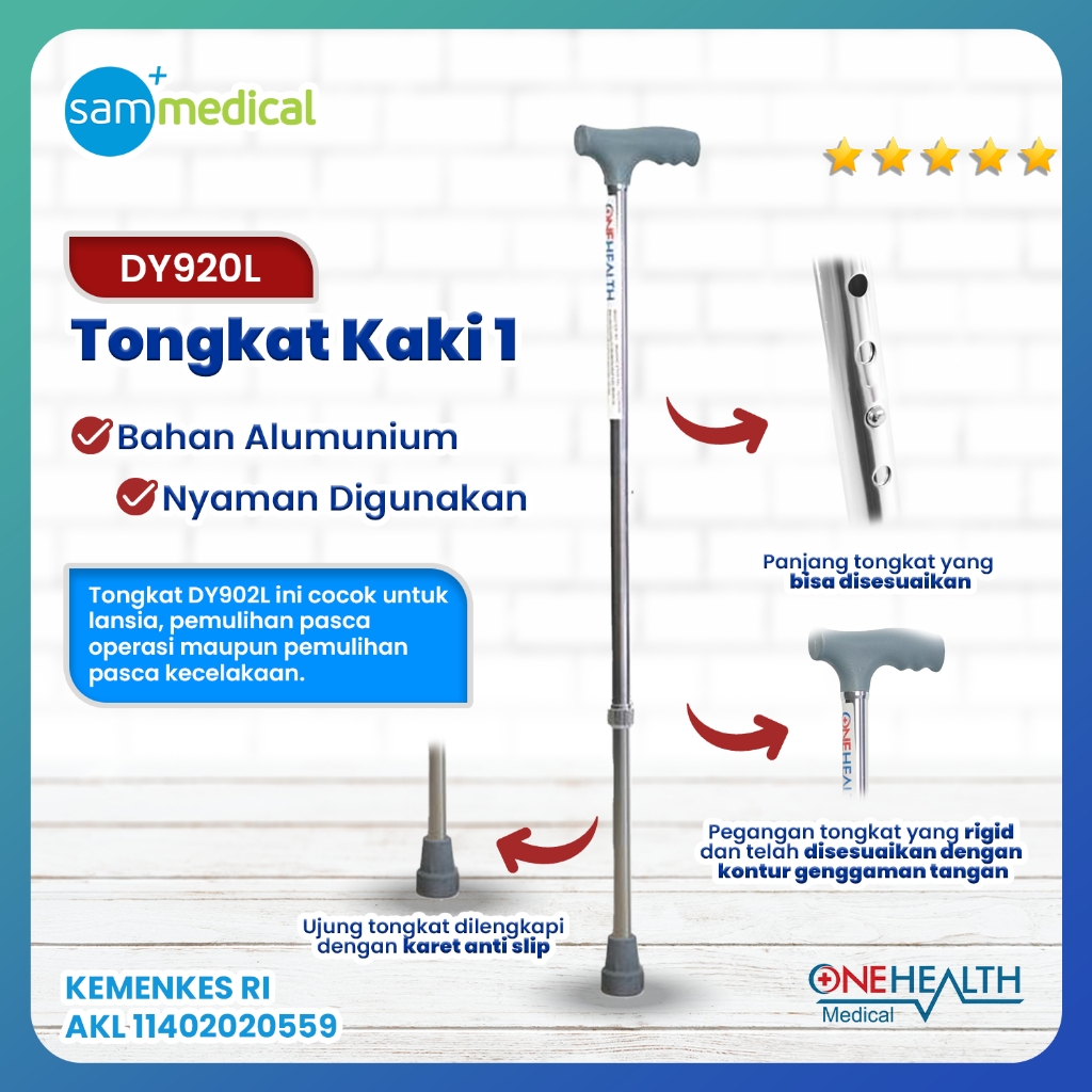Jual Onehealth Tongkat Kaki 1 / Alat Bantu Jalan Tongkat Kaki Satu ...