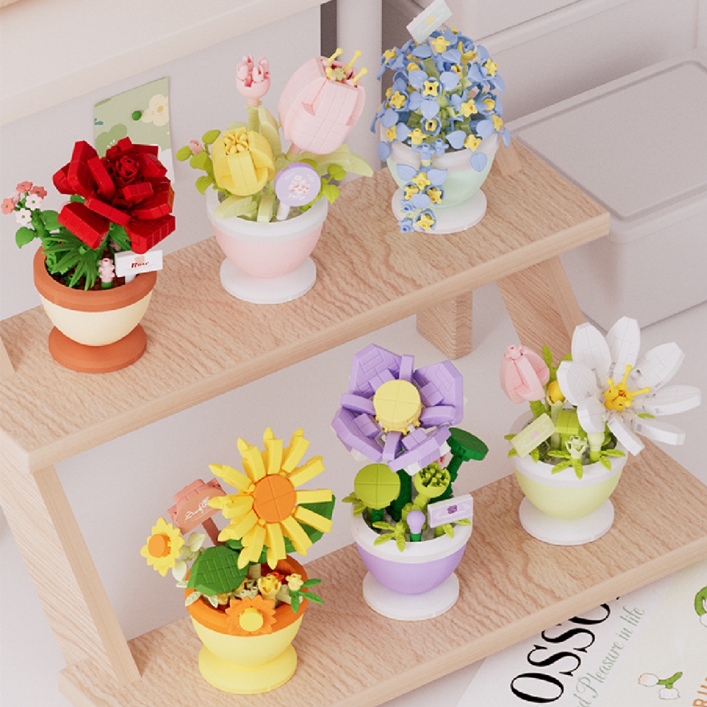 Jual Brickers - Flower Pot PanNie Bricks Balok Susun Bunga | Shopee ...