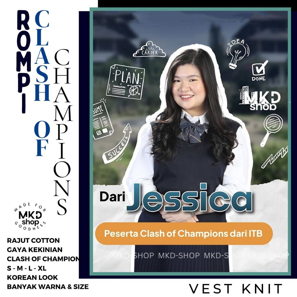 Jual Rompi Rajut Clash of Champions / Rompi Knit Vest Korean Style ...