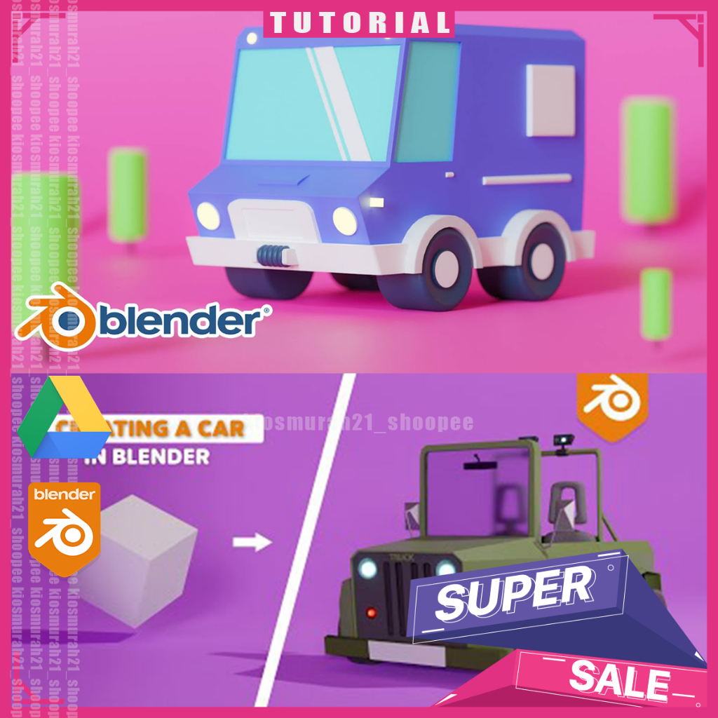 Jual Blender 3d Easy Cartoon Style Car Truck - Blender 3D Tutorial | Shopee Indonesia