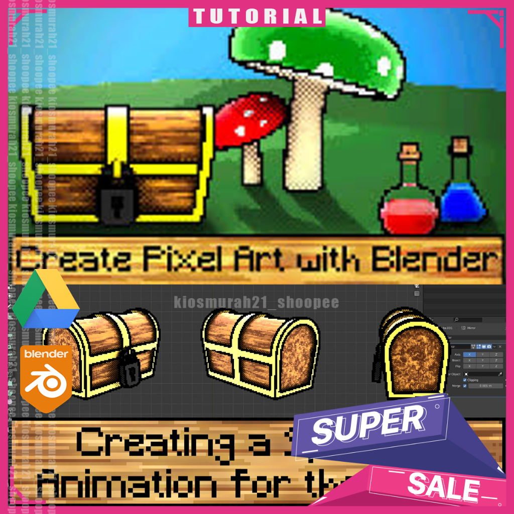 Jual Easily create Pixel Art with Blender Beginner Friendly - Blender 3D Tutorial | Shopee Indonesia