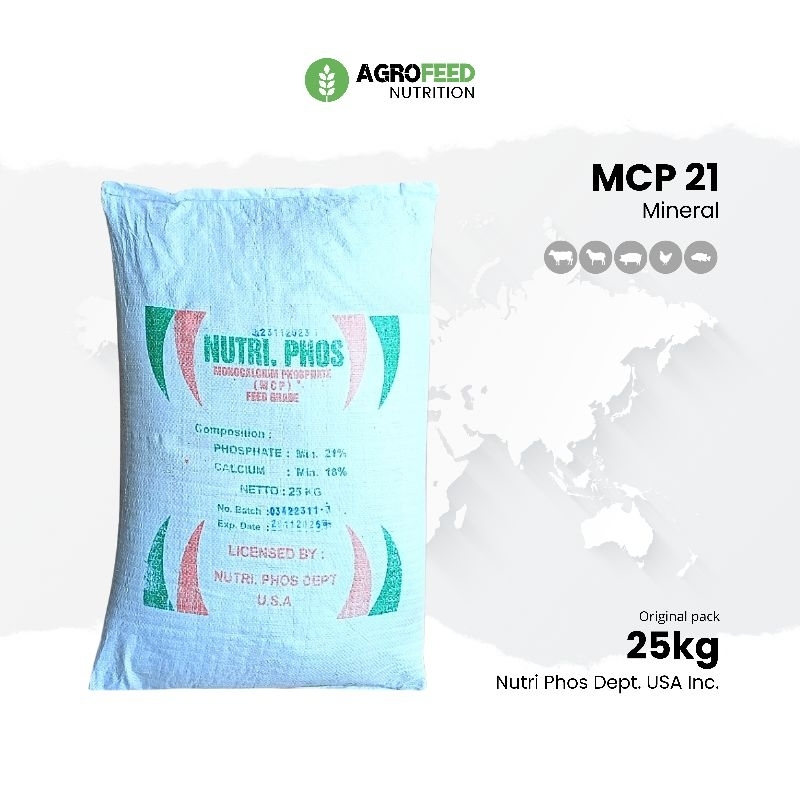 Jual MCP MONOCALCIUM PHOSPHATE 21% Nutriphos 25kg Macro Mineral Makro Kalsium Fosfat Feed Grade ...