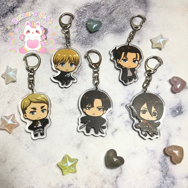 Jual Attack on Titan Keychain AOT Gantungan Kunci Anime Ganci Eren Levi ...