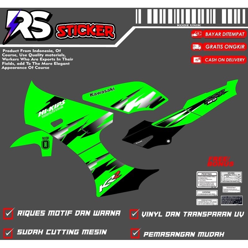 Jual sticker striping ninja krr Slsrr custom 08 transparan uv ( bisa ...