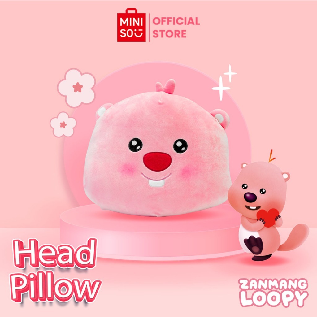 Jual MINISO TOY - Miniso x ZANMANG Loopy Collection Head-Shaped Pillow ...