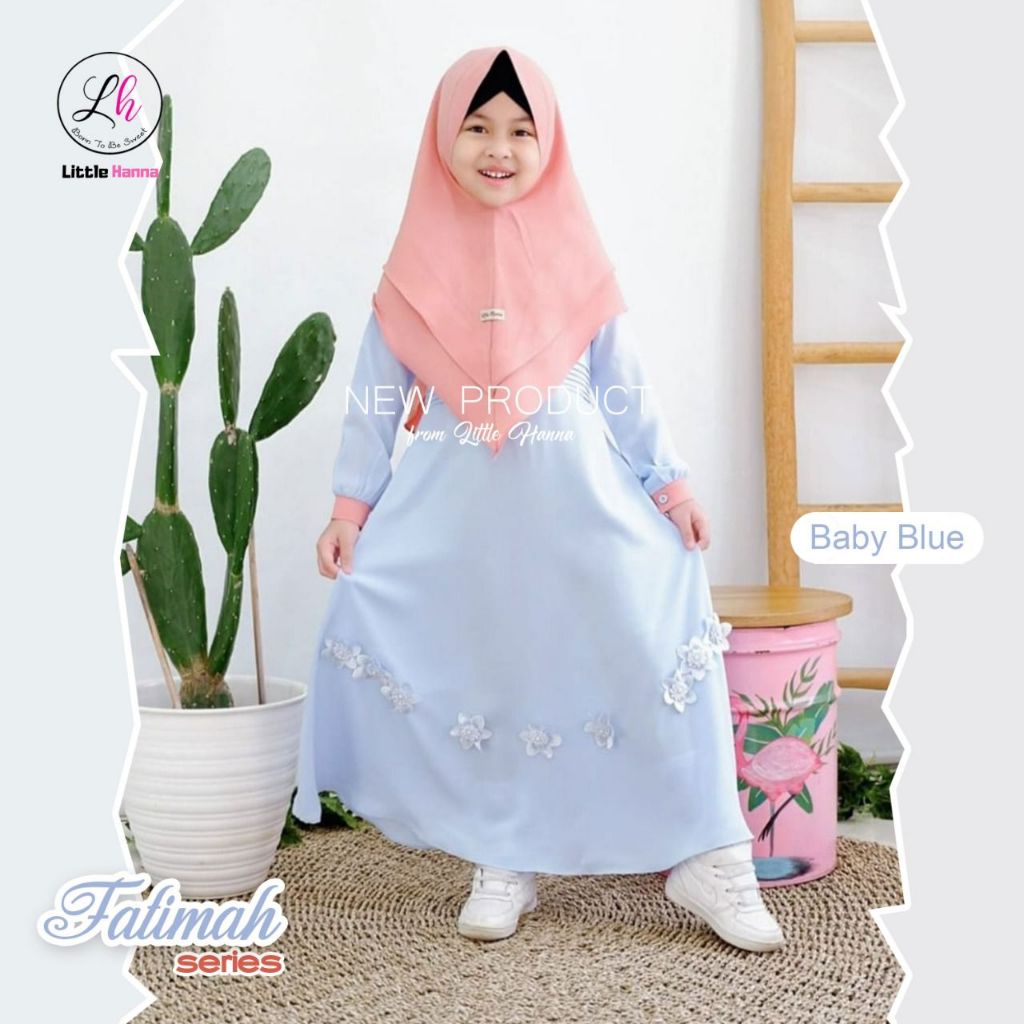 Jual Gamis Anak Fatimah by Little Hanna ( Baby Blue) | Shopee Indonesia