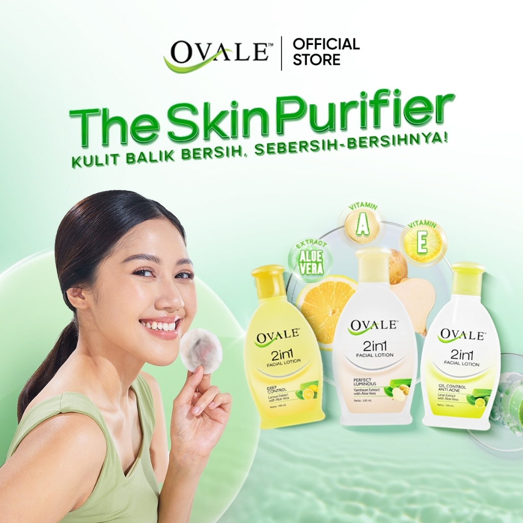 Jual OVALE 2in1 Facial Lotion 60ml | 100ml 200ml | Pembersih Wajah ...