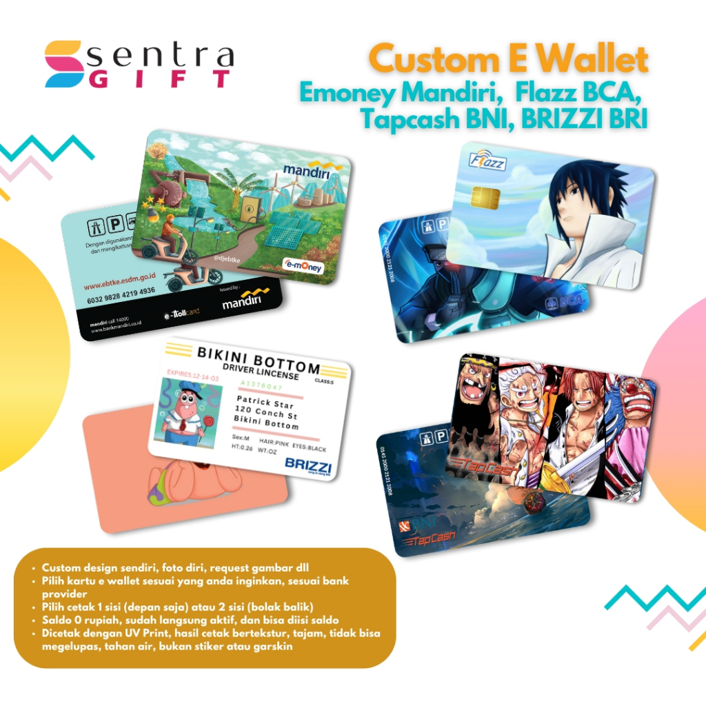 Jual E-Money Custom Spesial Member/ ID Card 2 Sisi Free Design, Nama ...