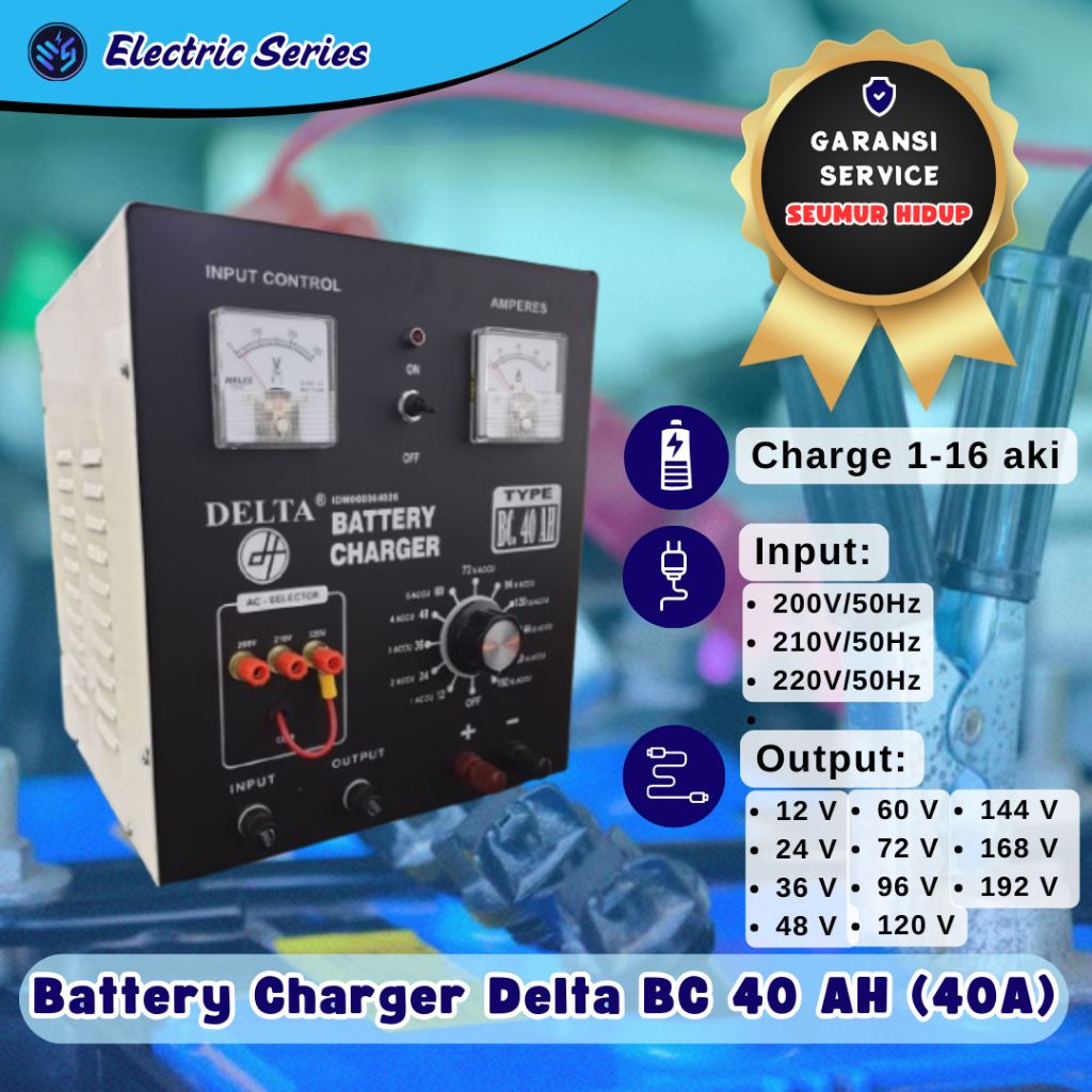 Jual Battery Charger Accu/Cas Aki Delta BC 40 AH (DT 440C) | Shopee ...