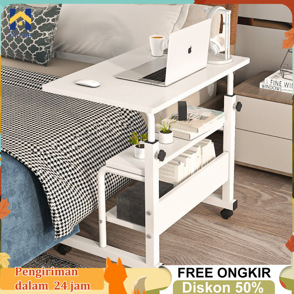 Jual IH Meja Laptop Lipat Adjustable dengan Roda Meja Laptop Roda Meja ...